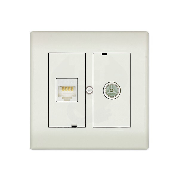 Technetix universele wandcontactdoos RJ45 (CAT6) / coax combidoos ...
