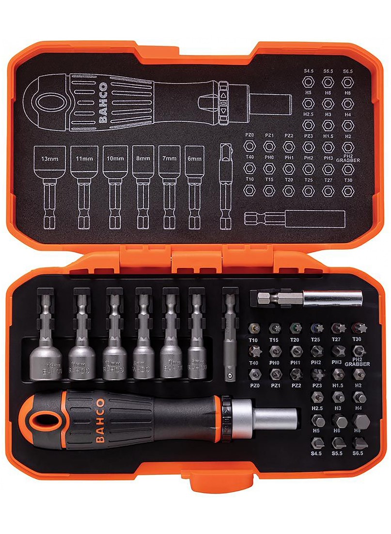 Bahco bitset 36-delig met ratelschroevendraaier 1/4 in cassette (59/S36BCR) | Elektramat
