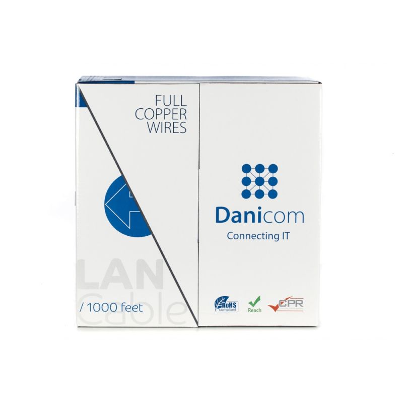 Danicom CAT6 U/UTP kabel soepel PVC rol van 305 meter - grijs (DC-UTP6 ...