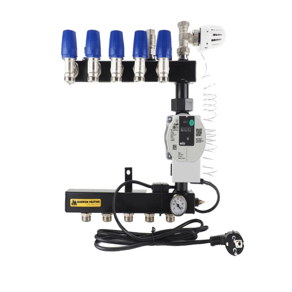 MAGNUM Basic Staal vloerverwarming verdeler 3 groeps incl A-label pomp ...