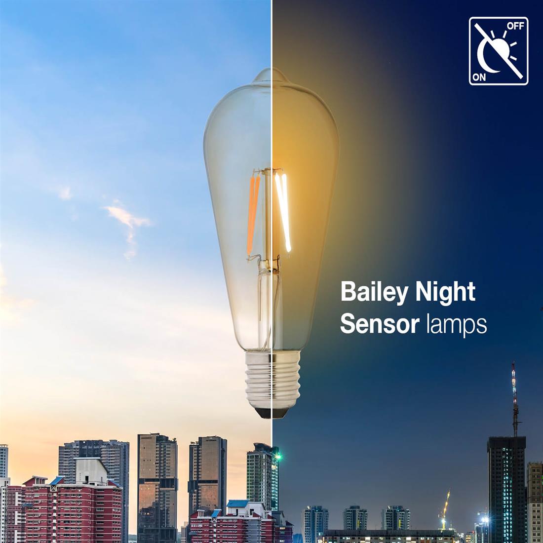 Bailey LED lamp filament buis eenkneeps E27 4W 300lm flame wit 2200K ...