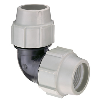 Plasson haakse klemkoppeling knie 25mm 90° tyleen (7050-000025) | Elektramat