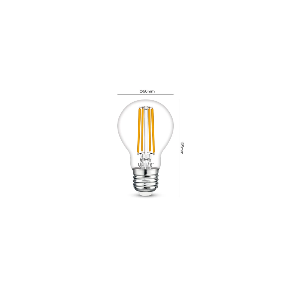 Yphix LED lamp filament peer E27 9W 1.055lm warm wit 2700K dimbaar ...