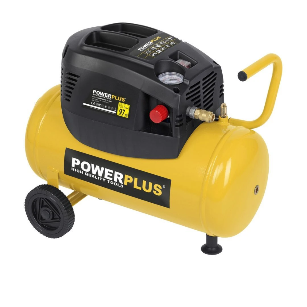 PowerPlus compressor olievrij met 24l tank 230V 1100W 8 bar 180l/min ...