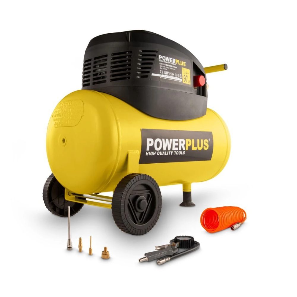 PowerPlus compressor olievrij met 24l tank 230V 1100W 8 bar 180l/min ...