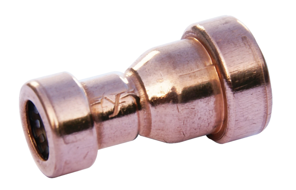 VSH rechte verloopkoppeling messing insteekfitting 15mm x 12mm (4758205) | Elektramat