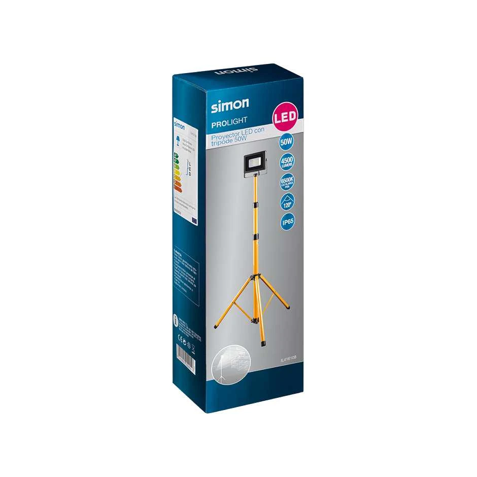 Simon LED bouwlamp 50W 4500lm 6500K met statief IP65 (IL416108 ...