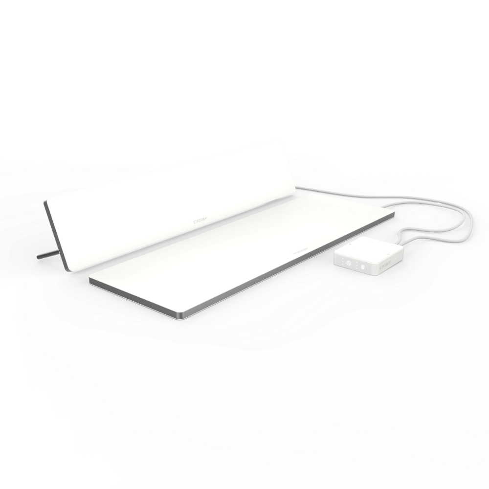 ETHERMA infrarood bureauverwarming set bestaande uit LAVA-DESK TOP en ...