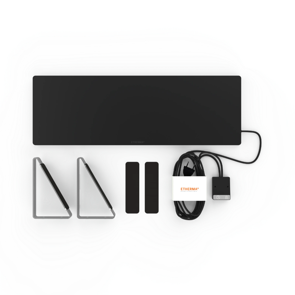 ETHERMA infrarood bureauverwarming set bestaande uit LAVA-DESK TOP en ...