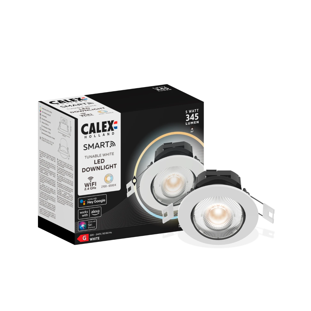 Calex Smart LED inbouwspot CCT 5W 400lm IP21 - dimbaar (5601000300 ...