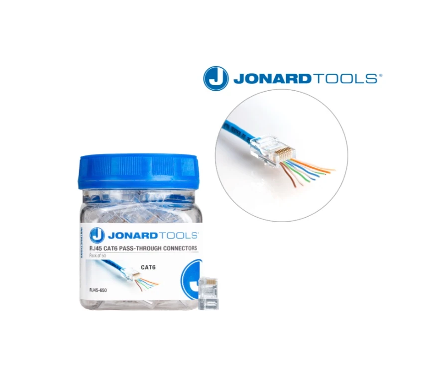 Jonard RJ45 CAT6 Pass-Through connector transparant - per 50 stuks ...