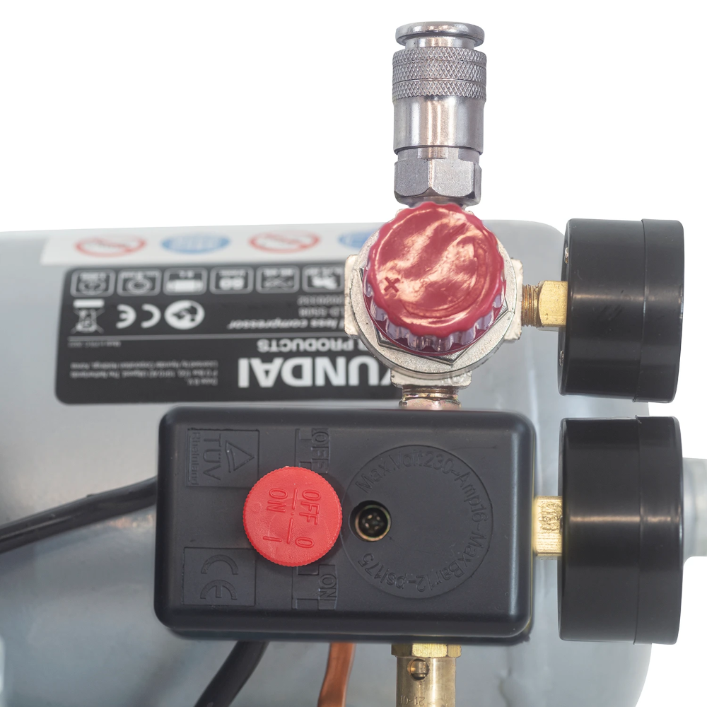 Hyundai stille compressor 8L 80L/min 550W tot 8 bar 56dB(A) Super ...