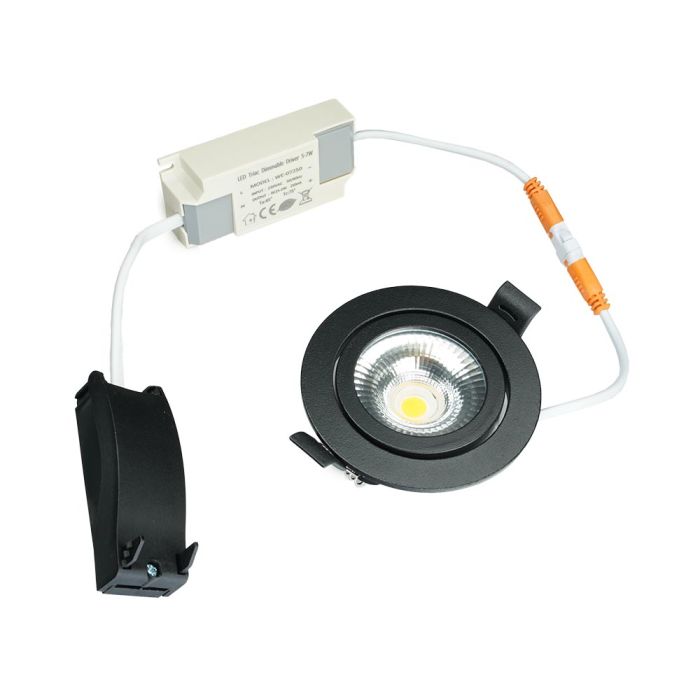 LED Republic waterdichte inbouwspot rond zwart 5W 450lm 2700K IP65 ...
