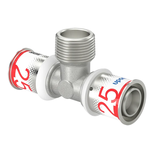 Uponor t-koppeling pers x buitendraad x pers 25mm x 3/4" x 25mm ...
