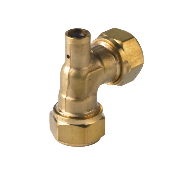 VSH kniekoppeling 90° met ontluchting messing knelfitting 15mm x 15mm (0863907) | Elektramat