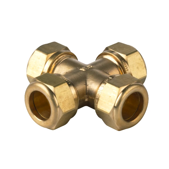 VSH kruisstuk messing knelfitting 15mm x 15mm x 15mm x 15mm (0866008) | Elektramat