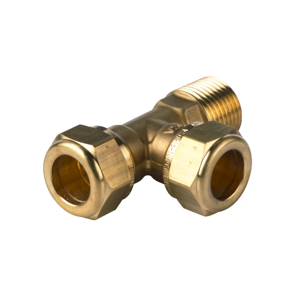 VSH t-koppeling messing knelfitting x buitendraad 15mm x 15mm x 1/2" (0867977) | Elektramat